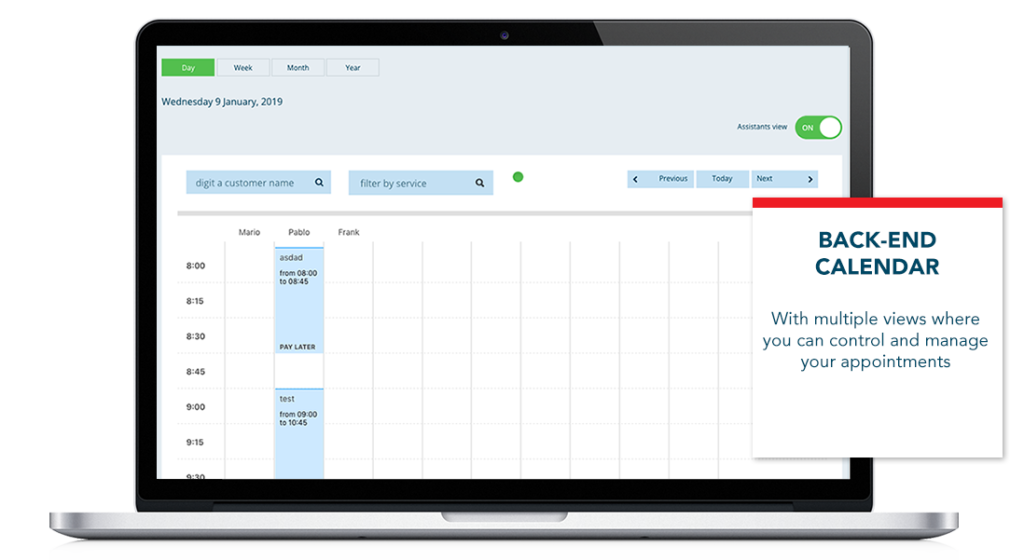 Salon Booking System, the appointment WordPress plugin, try it for free