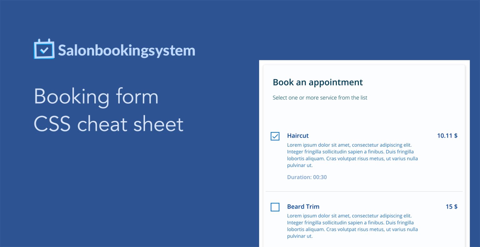 How to use CSS to re-style the booking form