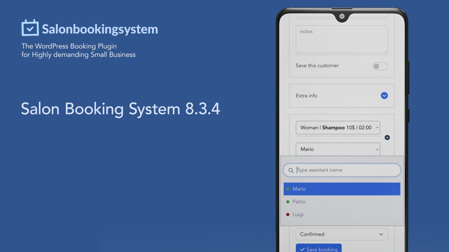 Salon Booking System 8.3.4 - Salon Booking System, the appointment ...